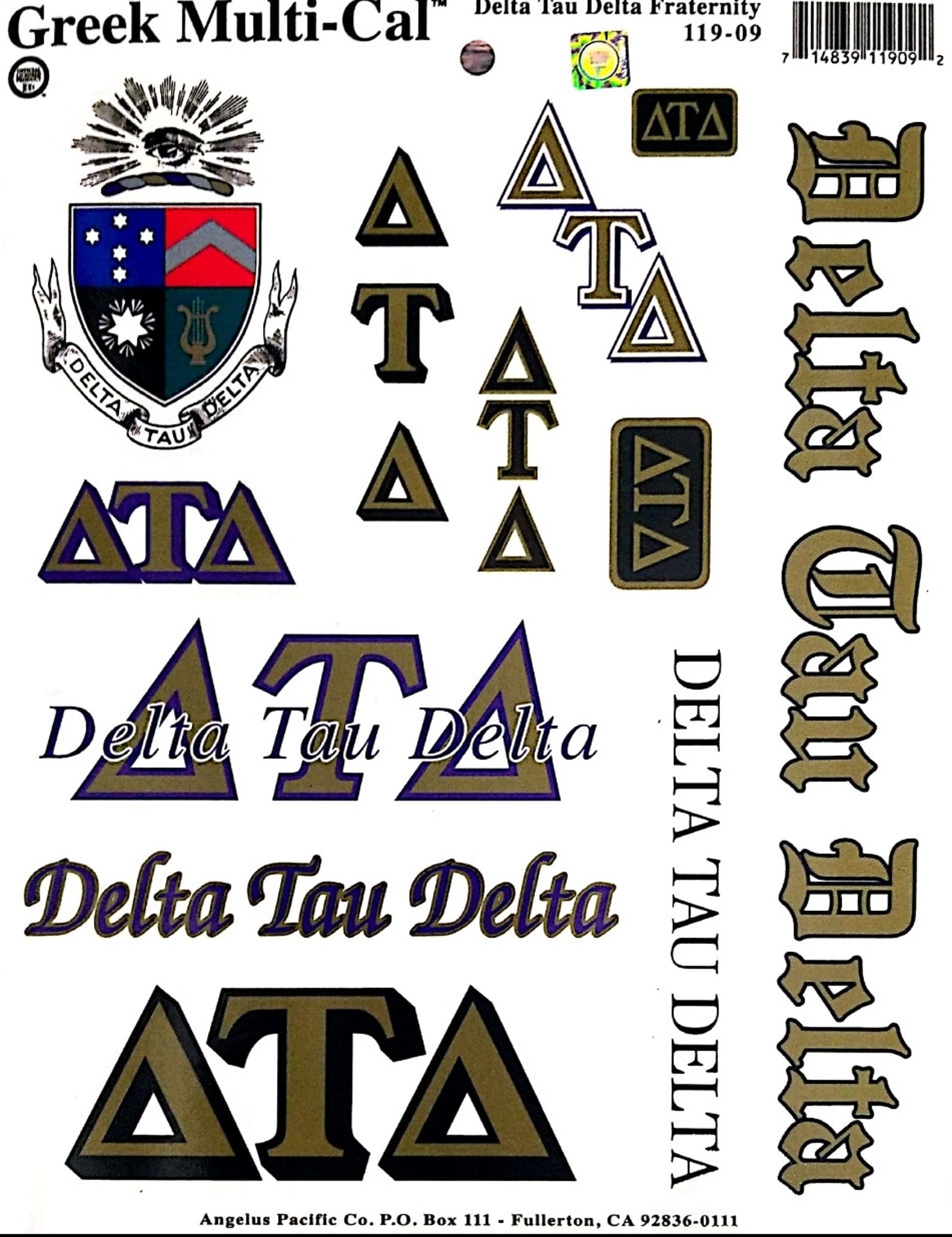 Delta Tau Delta Multical Sticker - Etsy