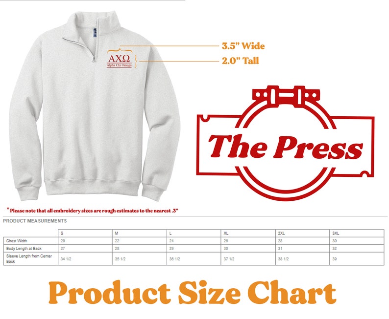 Sigma Sigma Sigma Embroidered Quarter Zip Sweatshirt - Custom Greek ...