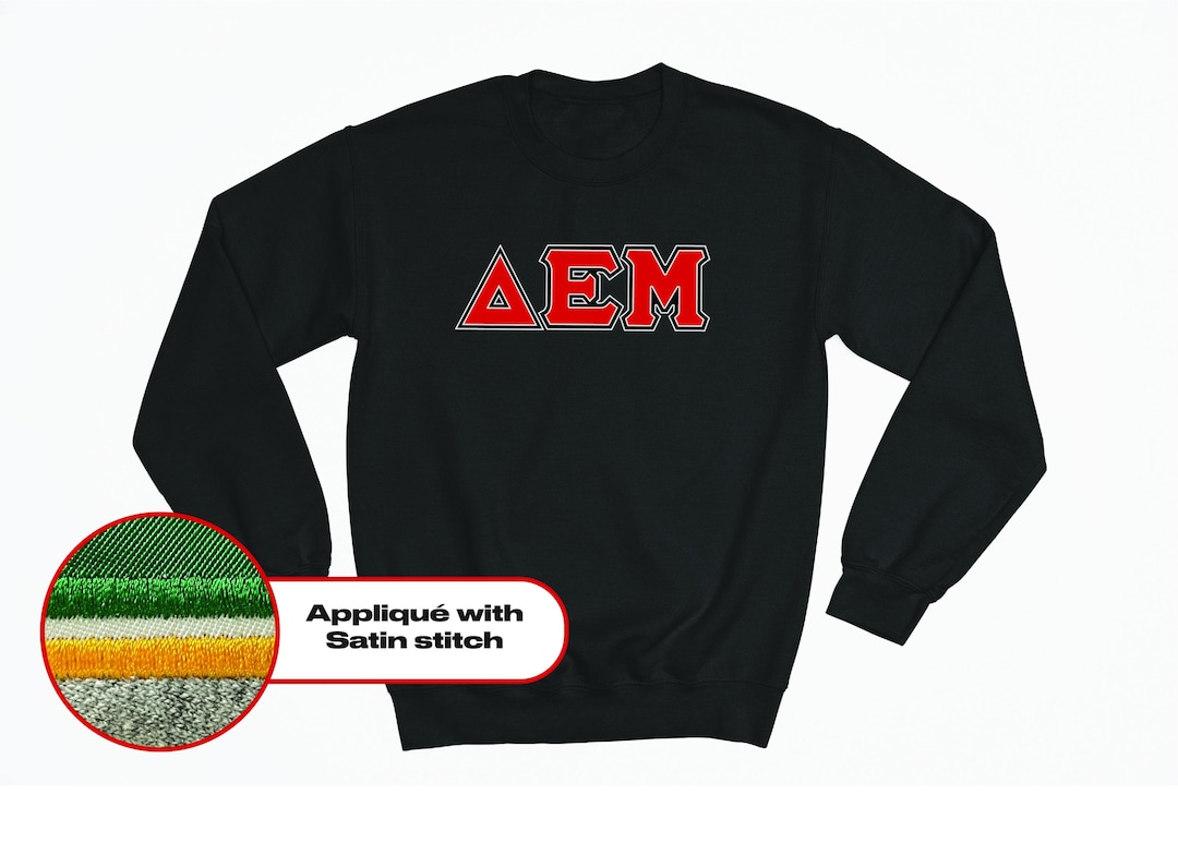 Delta Epsilon Mu Greek Letter Fleece Sweatshirt- Custom Embroidered ...