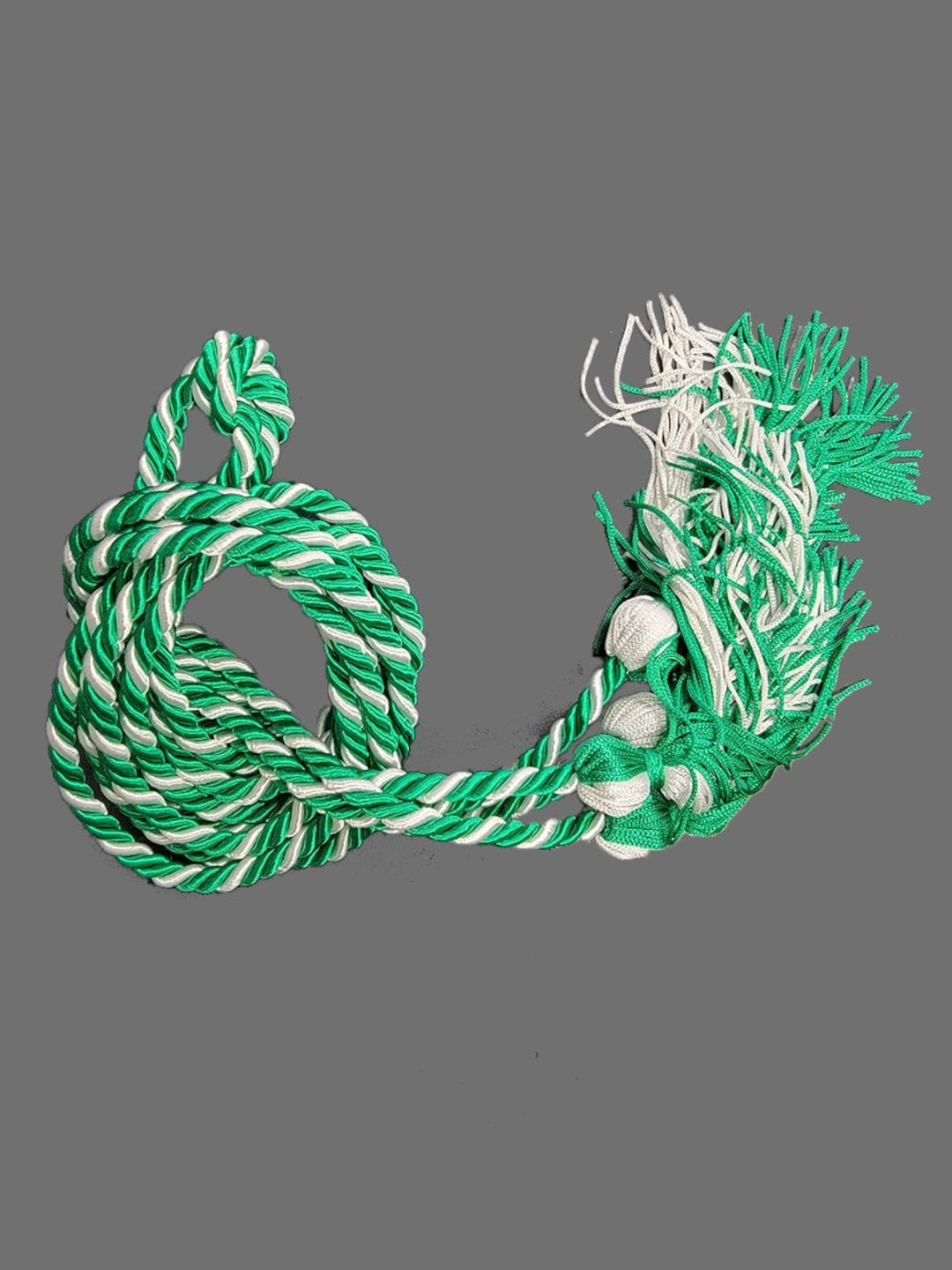 Graduation Cord / Honor Cords Intertwined Green and White - Etsy