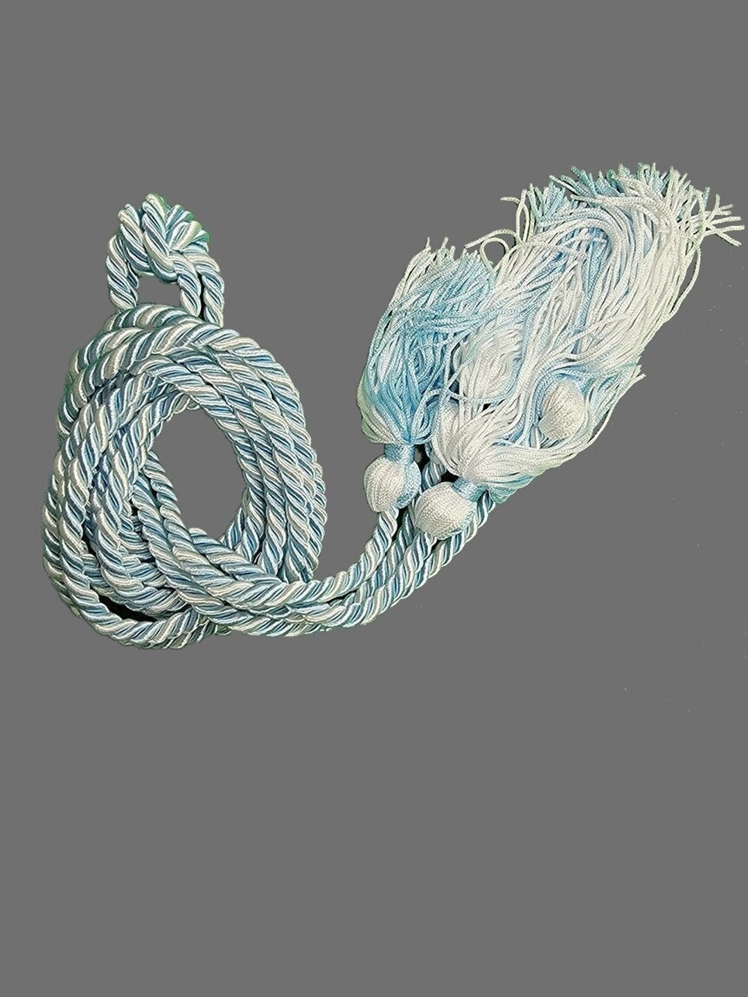 Graduation Cord / Honor Cords Intertwined Sky Blue and White - Etsy