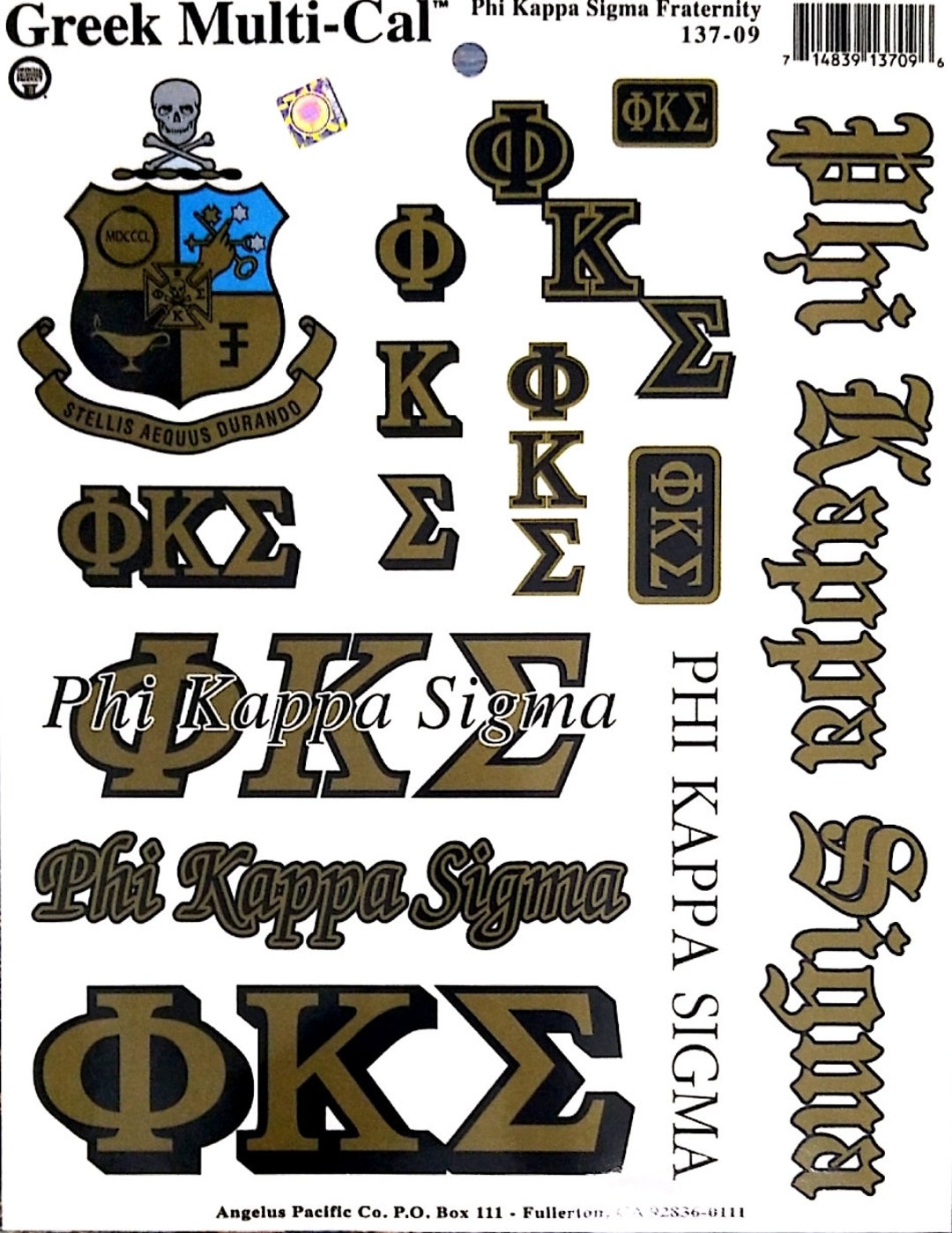 Phi Kappa Sigma Multical Sticker - Etsy