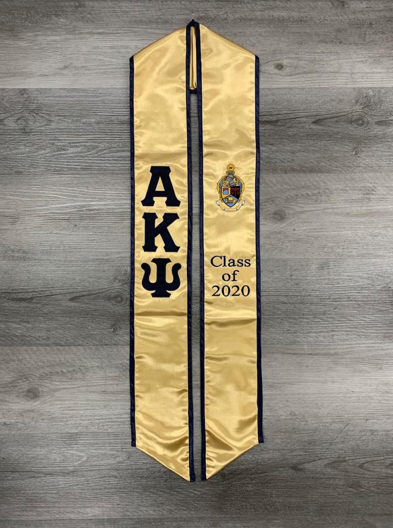 Alpha Kappa Psi Graduation Stole Sash gold - Etsy