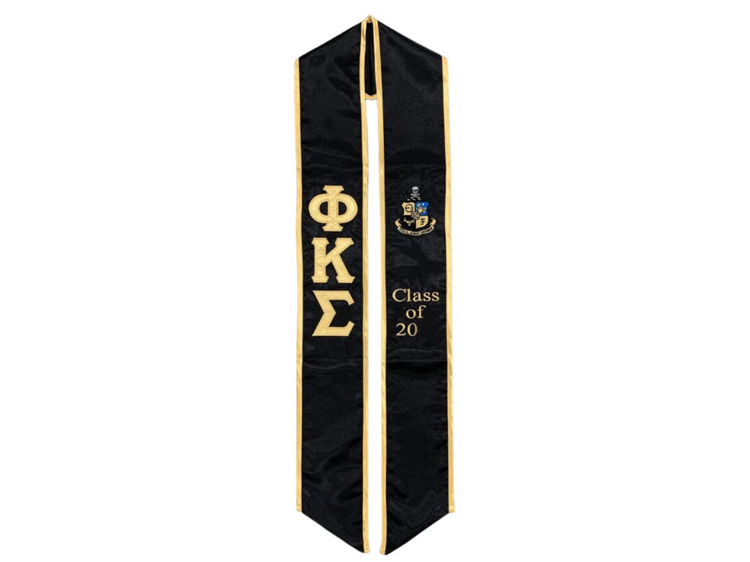 Phi Kappa Sigma Graduation Stole Sash, Embroidered Silk Sash, Greek ...