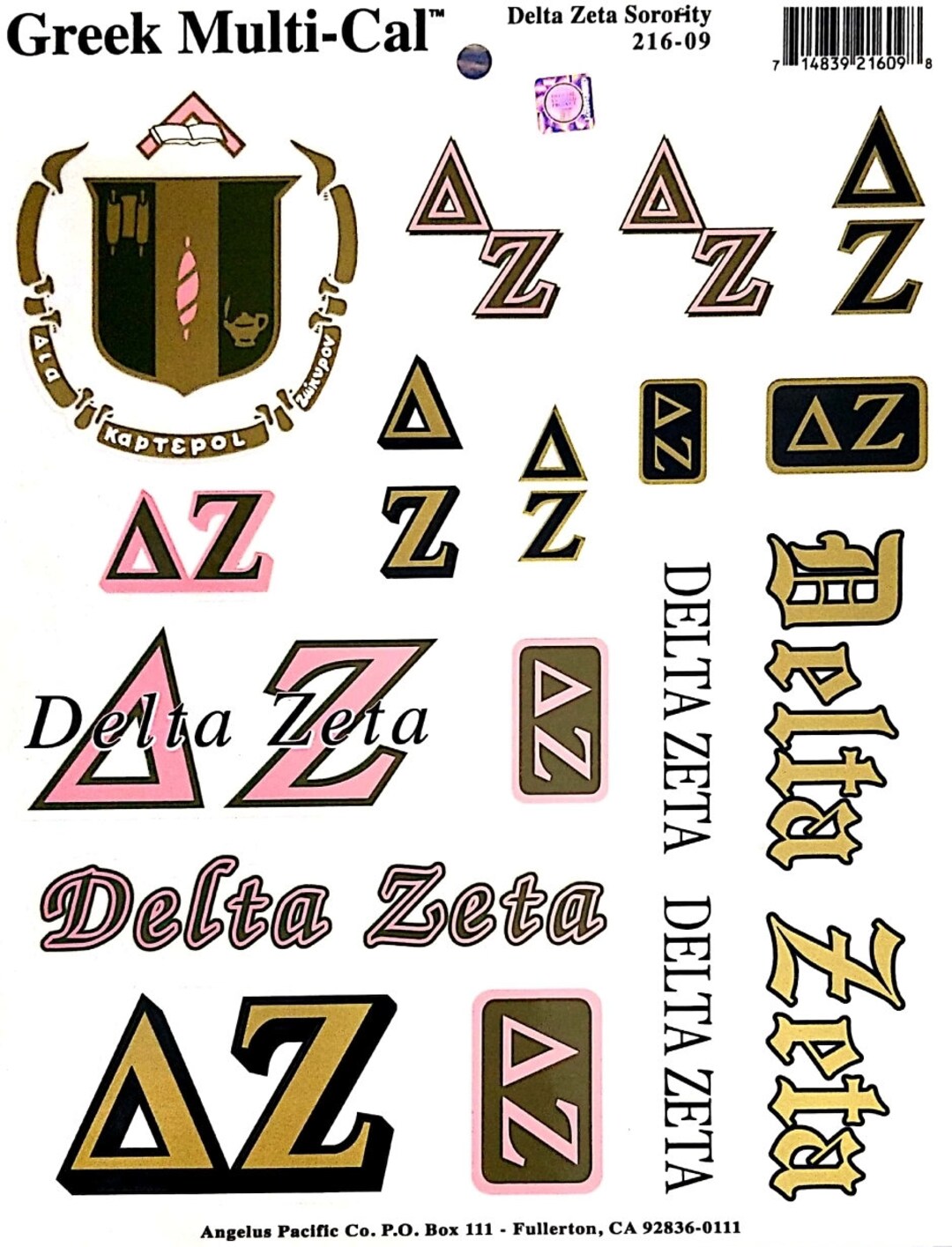 Delta Zeta Multical Sticker - Etsy