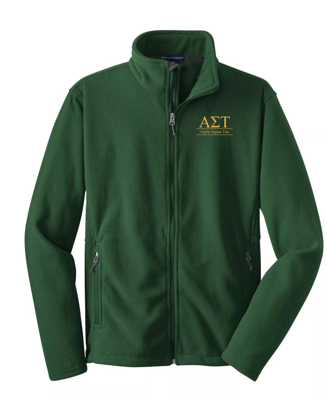 Alpha Sigma Tau Custom Fleece Full-zip Jacket | Greek Organization ...