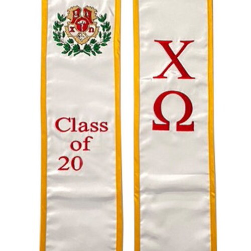 Chi Omega Graduation Sash Stole - Etsy