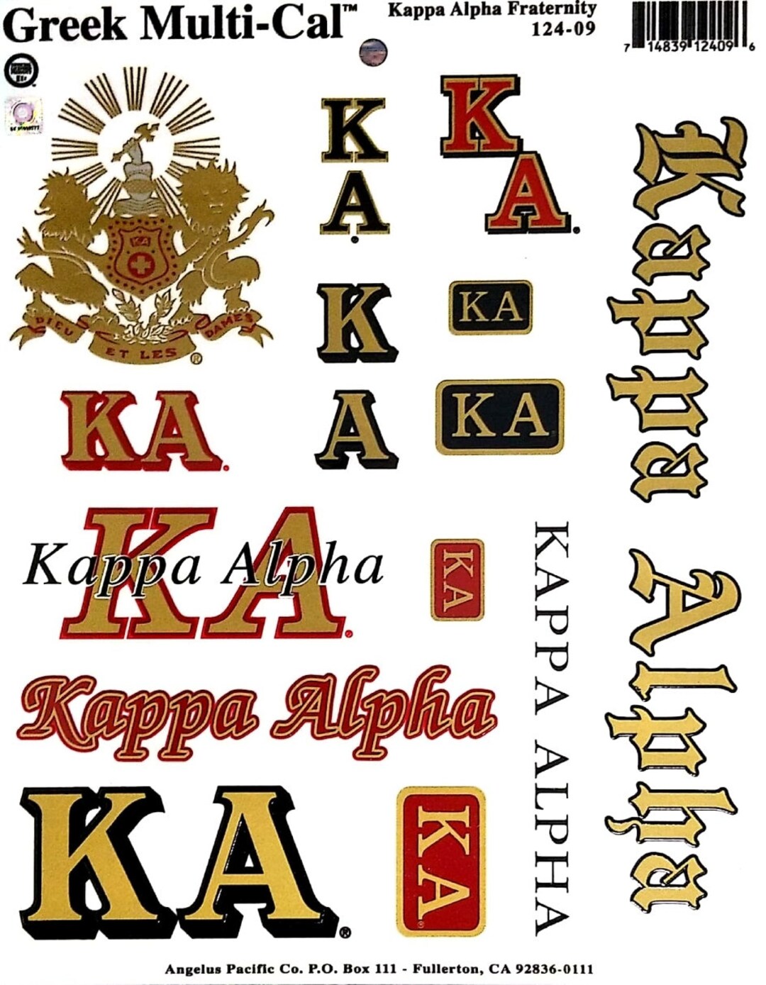 Kappa Alpha Multical Sticker - Etsy