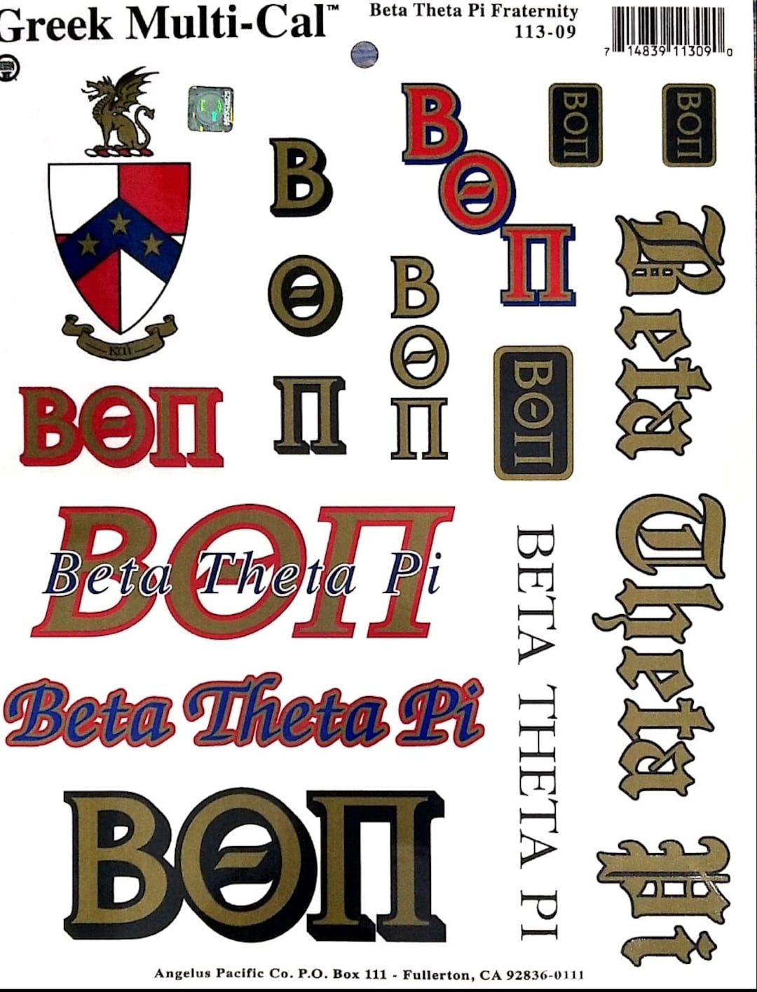 Beta Theta Pi Multical Sticker - Etsy