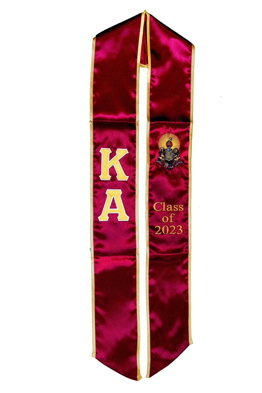 Kappa Alpha Graduation Sash Stole Embroidered Greek Letters Crest and ...