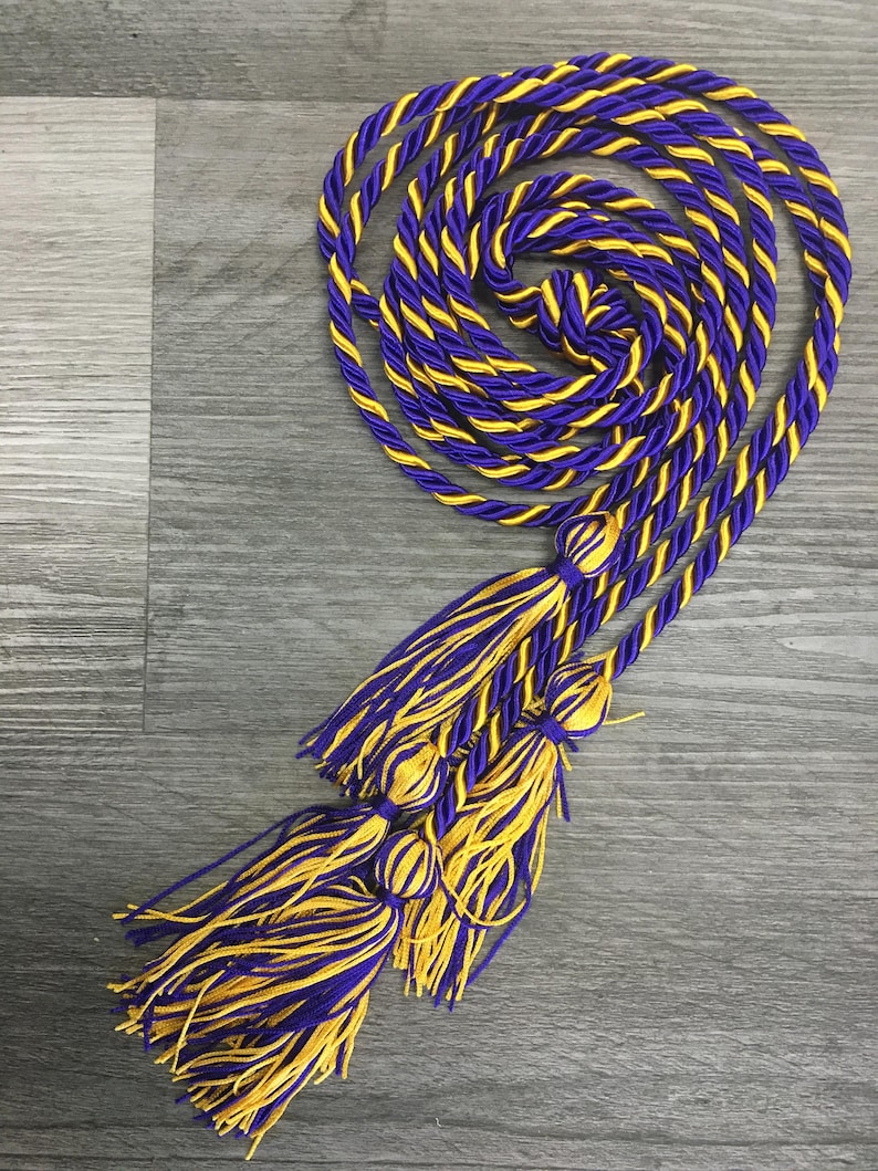 Graduation Cord / Honor Cords Intertwined Purple and Gold | Etsy