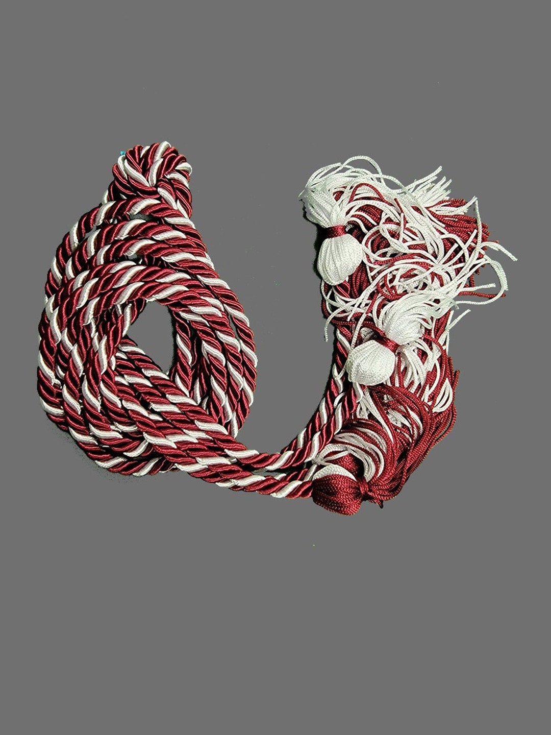 Graduation Cord / Honor Cords Intertwined Maroon and White - Etsy
