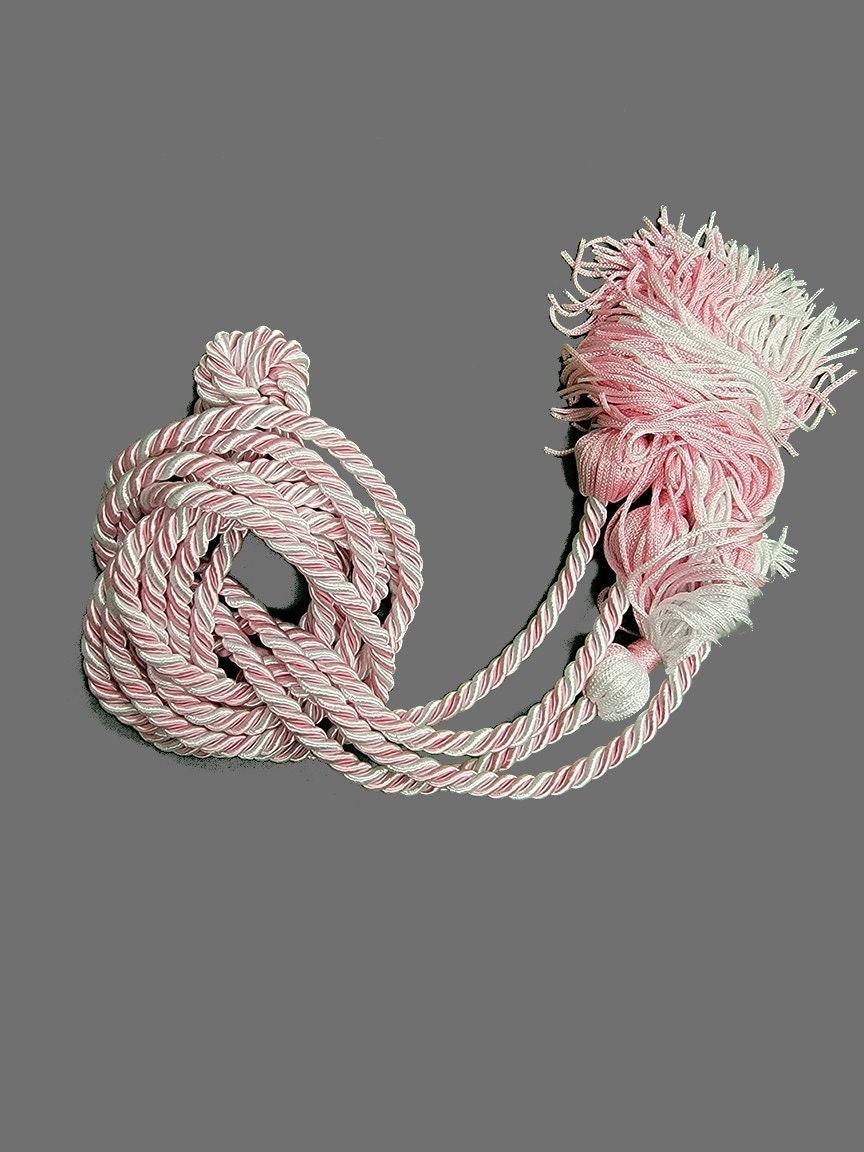 Graduation Cord / Honor Cords Intertwined Pink and White - Etsy