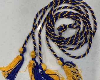 Graduation Cord / Honor Cords Intertwined Sky Blue and White | Etsy