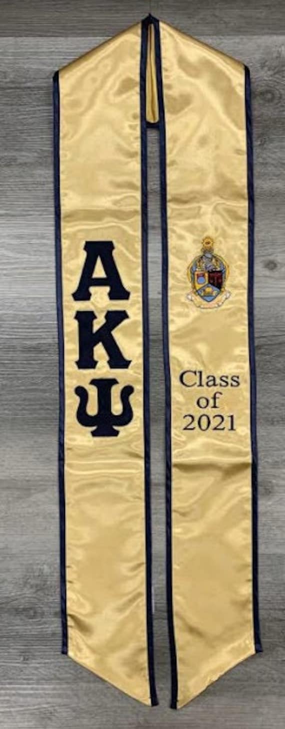 Alpha Kappa Psi Graduation Stole Sash gold | Etsy
