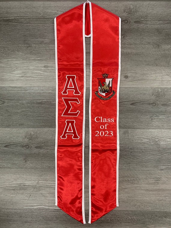 Alpha Sigma Alpha Graduation Stole / Alpha Sigma Alpha Sash - Etsy