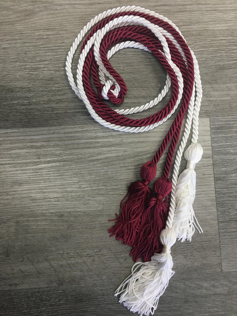 Graduation Cord / Honor Cords Single Maroon and White - Etsy