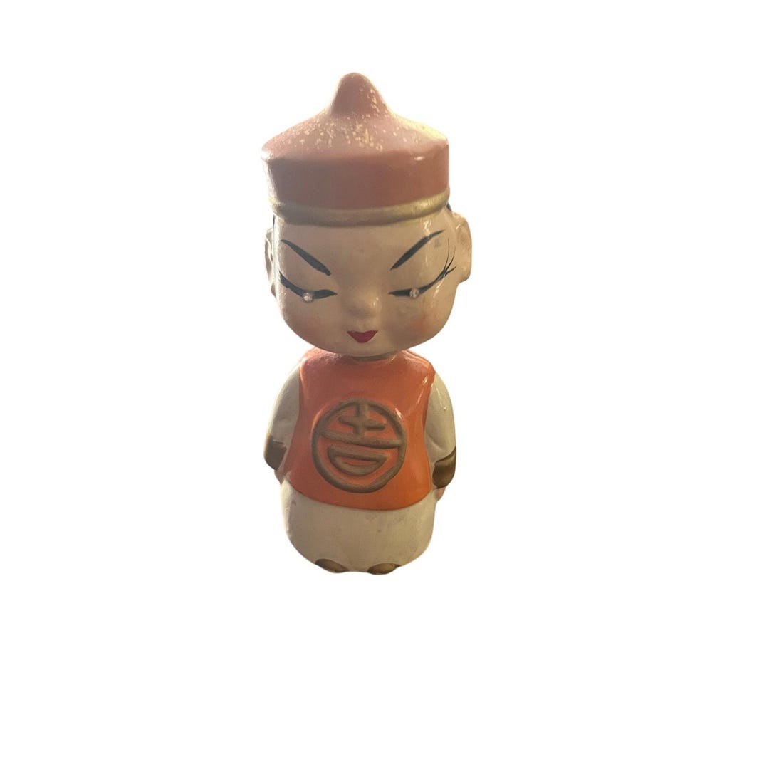 Vintage Japanese Bobble Head, 1950's Asian Boy Nodder With Diamond ...
