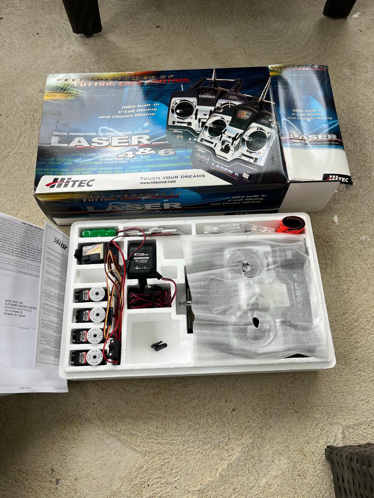 Hitech Laser 4 FM Channel Radio Control System Rctransmitter Plane ...