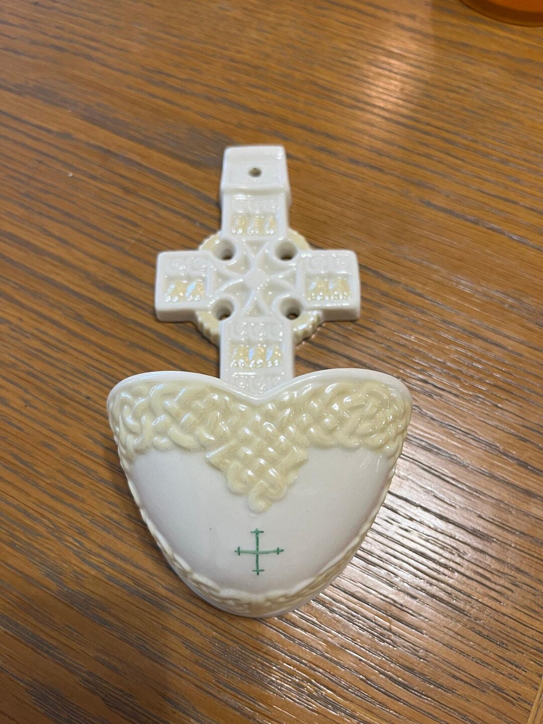 Vintage Belleek Irish Cross Holy Water 7.5"- Preowned - Etsy