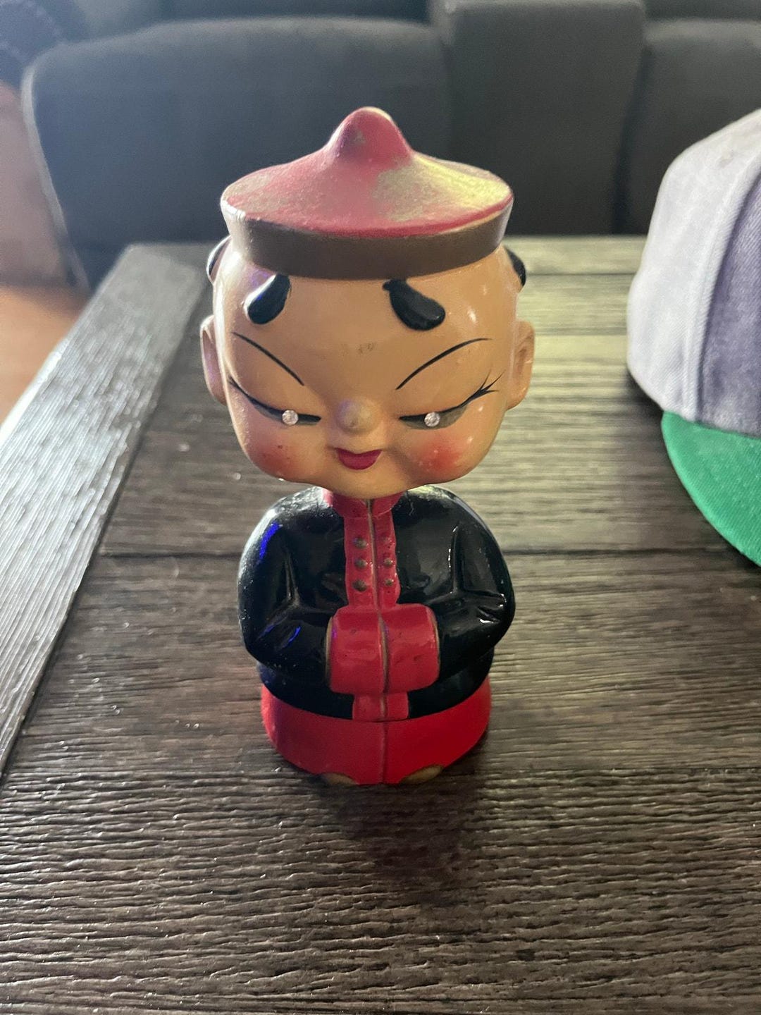 Vintage Japanese Bobble Head, 1950's Asian Boy Nodder With Diamond ...