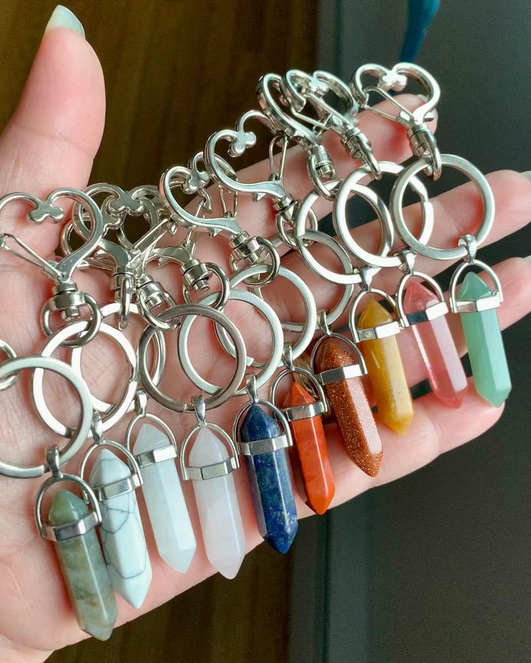 Crystal Point With Clip-on Heart / Crystal Keychain / Purse Charm ...