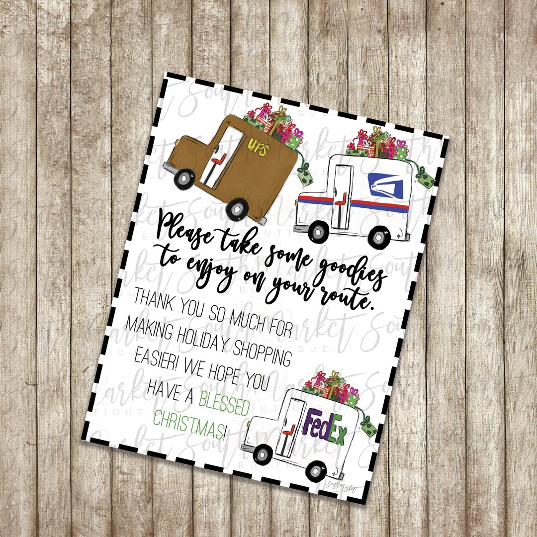Printable Sign for Delivery Men Treats/goodies/sign/pdf/ups/fedex/usps ...