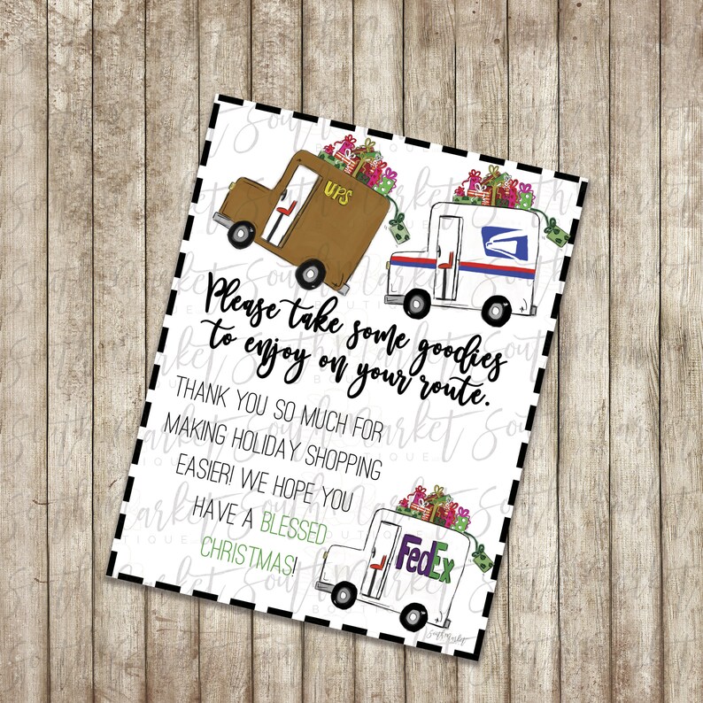 Printable Sign for Delivery Men Treats/goodies/sign/pdf/ups/fedex/usps ...