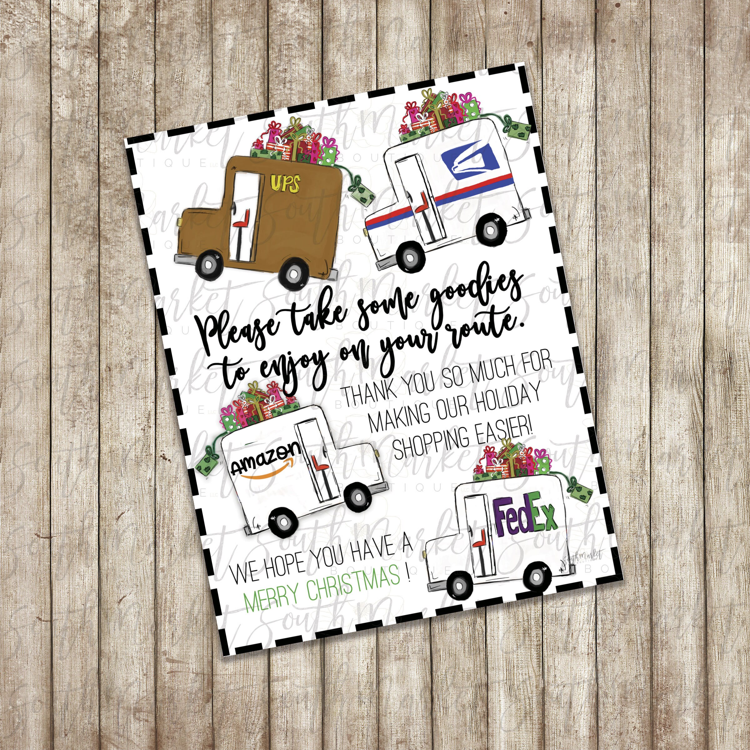 Printable Sign for Delivery Men Treats/goodies/sign/pdf/ups/fedex/usps ...