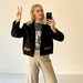 Vintage 80s Black Suede Cropped Boxy Jacket - Etsy