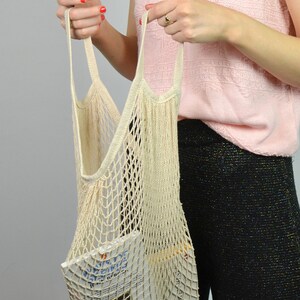 Retro White String / Net Reusable Tote Bag - Etsy