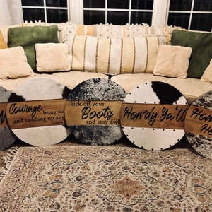 Western Home Decor, Cowhide Sign, Cowhide, Western Style Home Decor - Etsy