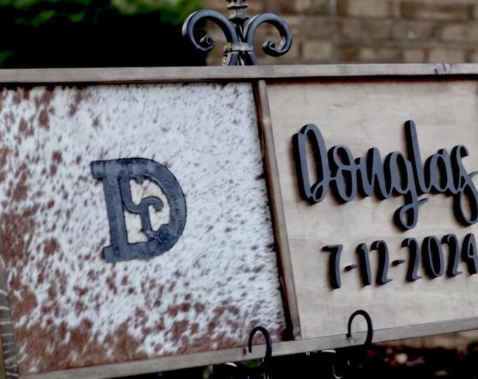 Cowhide Branding Frame, Cowhide Wood Sign, Family Heirloom, Unity ...