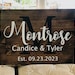 Custom Monogram Sign / Established Sign / Wedding Gift / Anniversary ...
