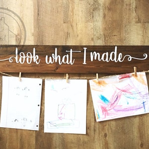 Look What I Made Sign | Children's Art Display With Clothespins - Etsy