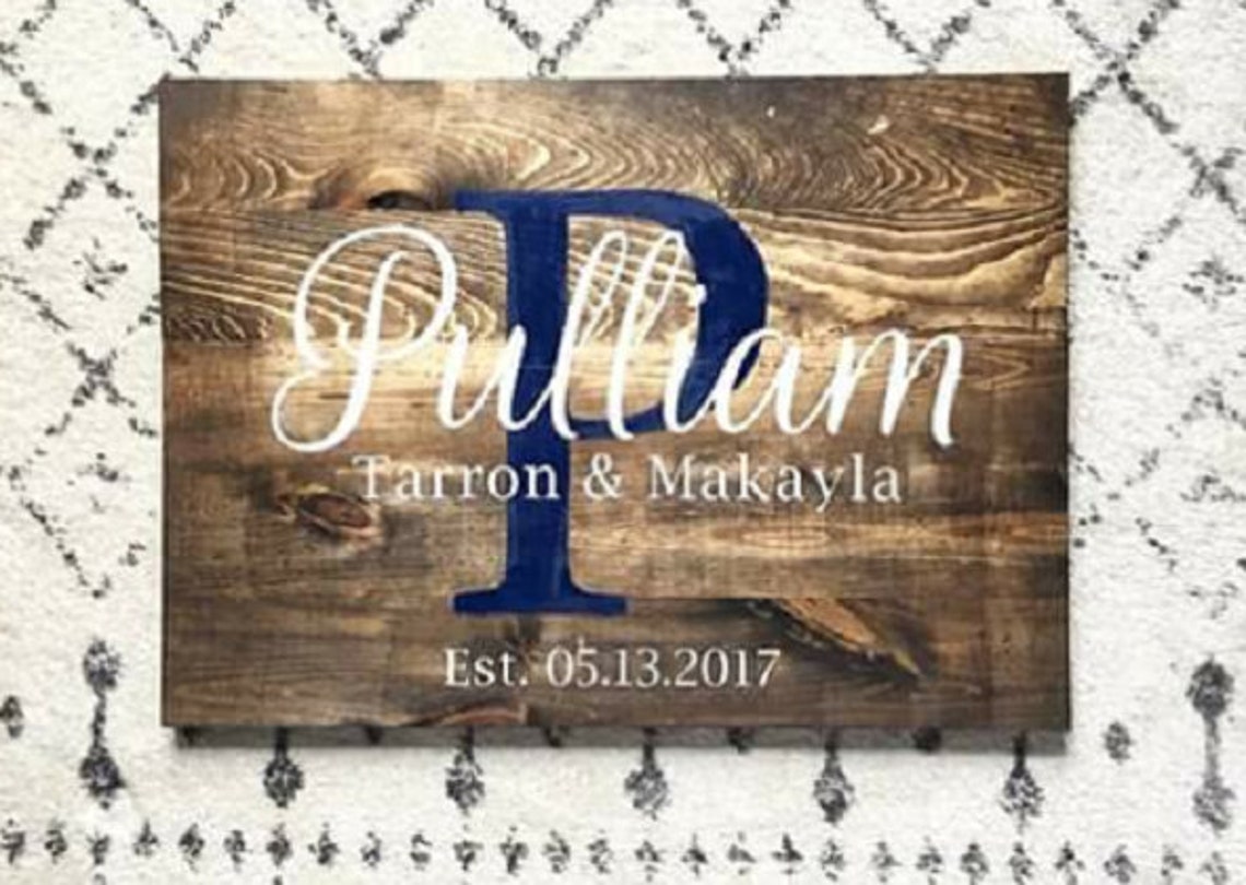 Custom Monogram Sign / Established Sign / Wedding Gift / - Etsy