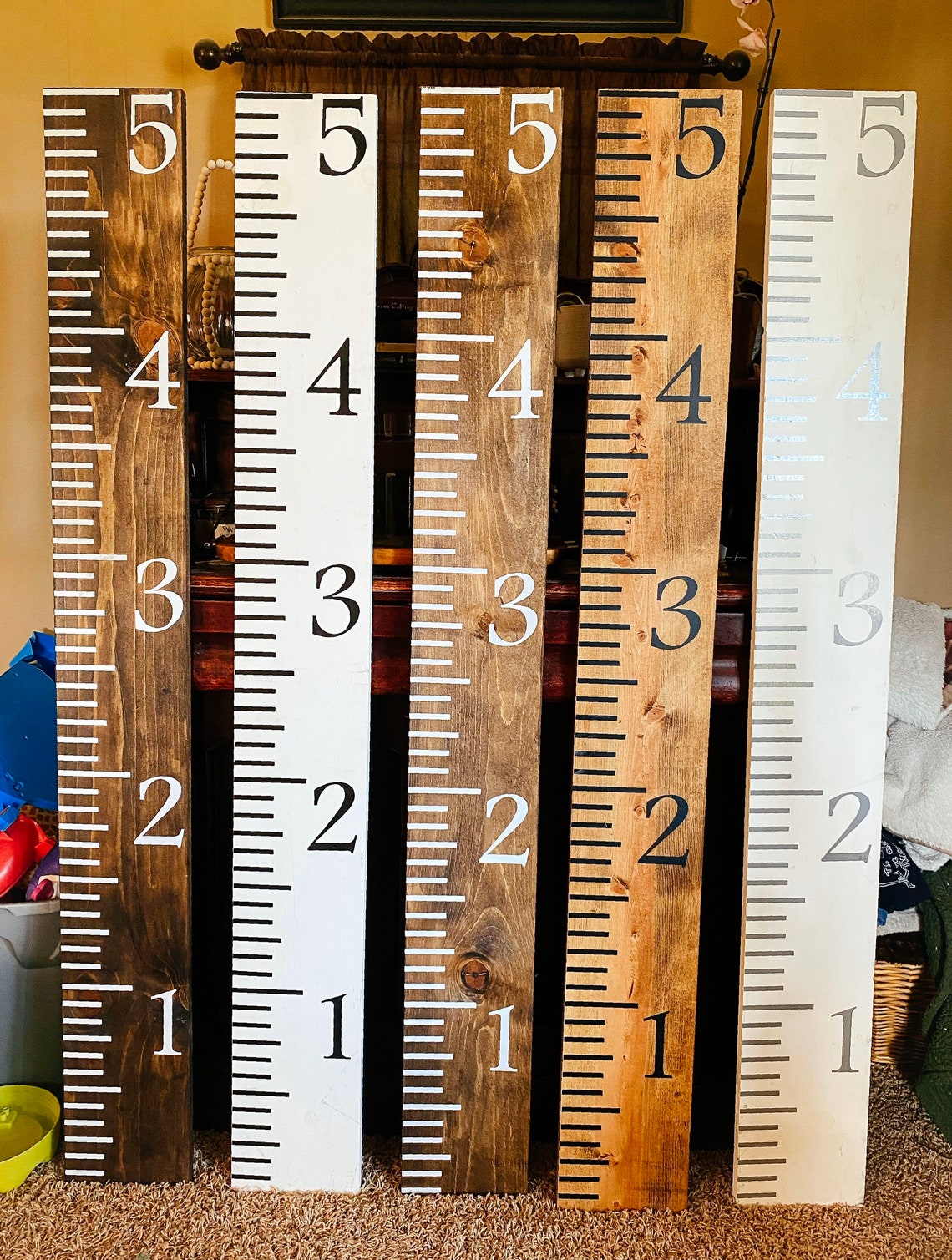 Large Wood Ruler, Wooden Growth Chart, Nursery and Bedroom Decor, Kid’s ...