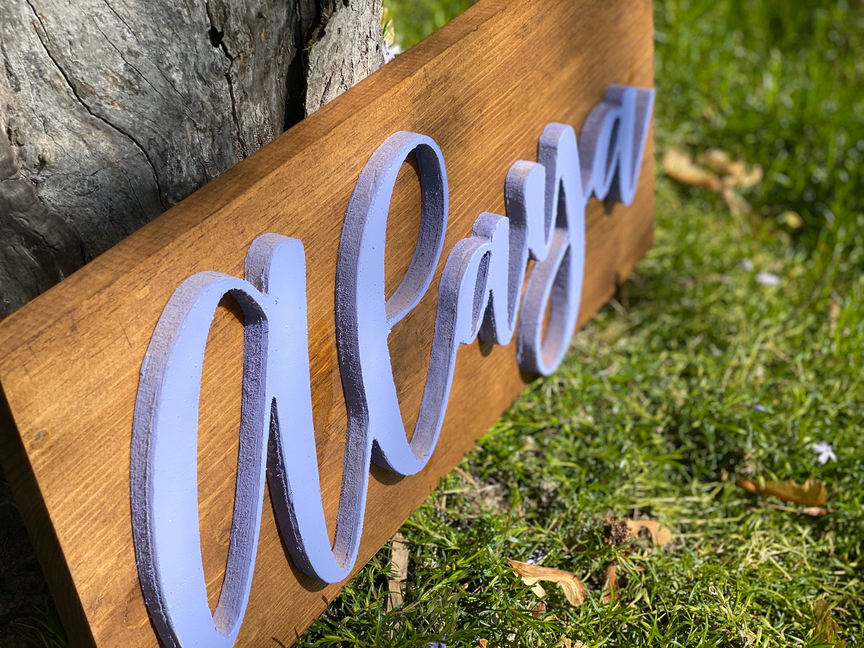 Wooden Name Sign Custom Name Sign for Girl or Boy Nursery | Etsy