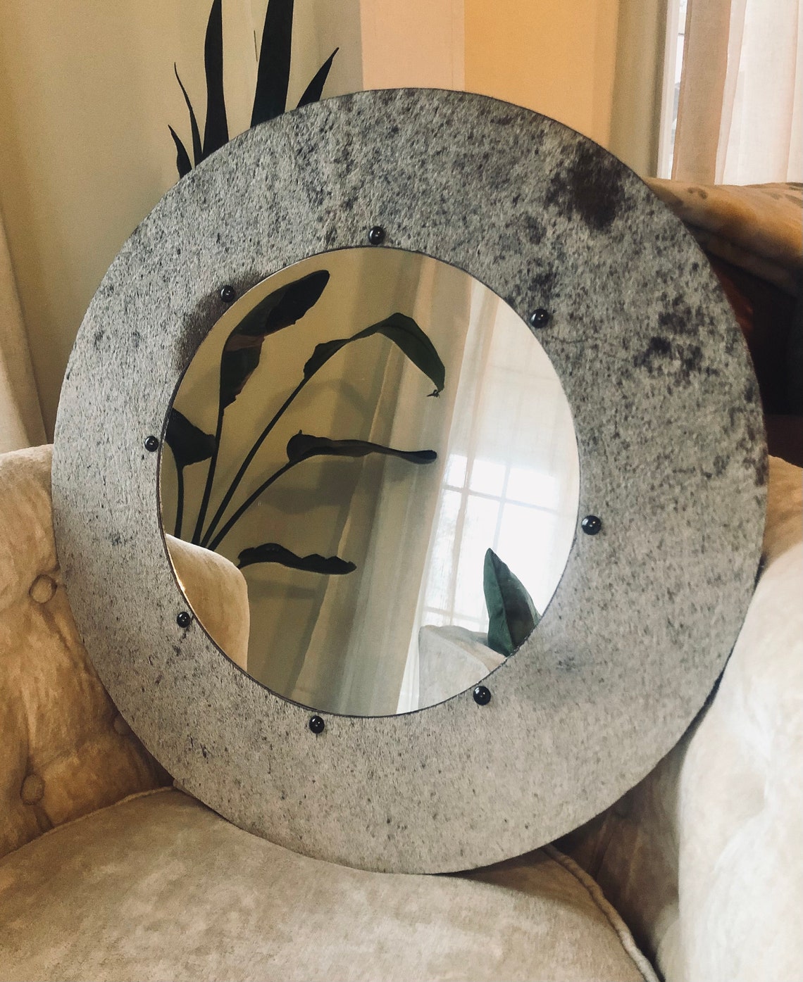 Cowhide Mirror Western Style Mirror Cowhide Decor Western - Etsy