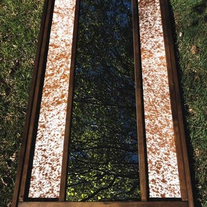 Full Length Hanging Hide Mirror, Cow Hide Mirror, Western Style Full ...