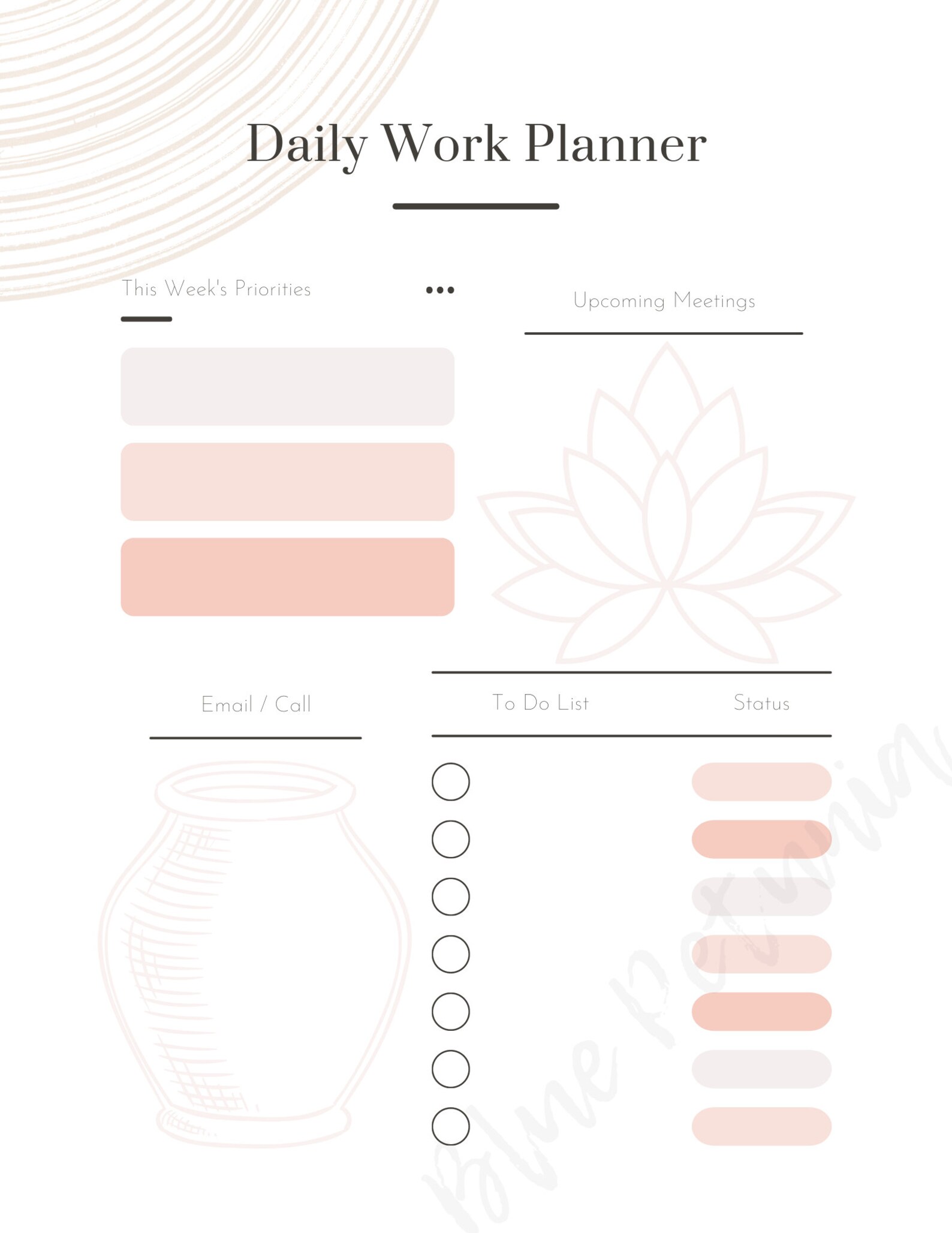 Lotus Work Planner Bundle Printable Yearly Project Daily - Etsy