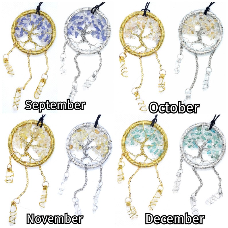 Tree of Life Sun Catcher Car Charms- Birthstone Car Accessories - Etsy