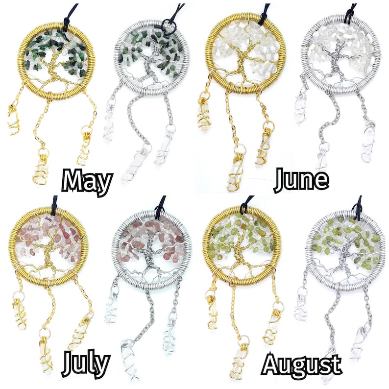 Tree of Life Sun Catcher Car Charms- Birthstone Car Accessories - Etsy