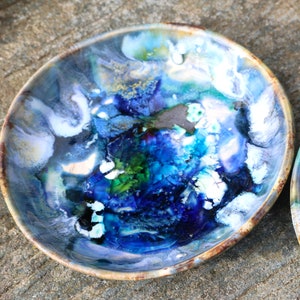 Choice of Three Hand Made Tiny Little Blue Dishes, Ring Dish, Soap Dish ...