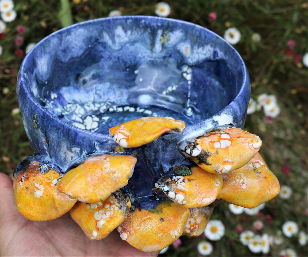 Hand Made Toadstool Planter With Hand Sculpted Amanita Muscaria Red ...