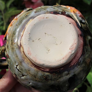 Hand Made Cockroach Crustacean Mug With Drippy Brown and Orange Glaze ...