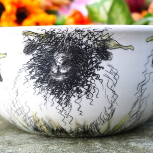 Hand Painted Larger Yarn Bowl With Hand Sketched Sheep Design, Yarn ...