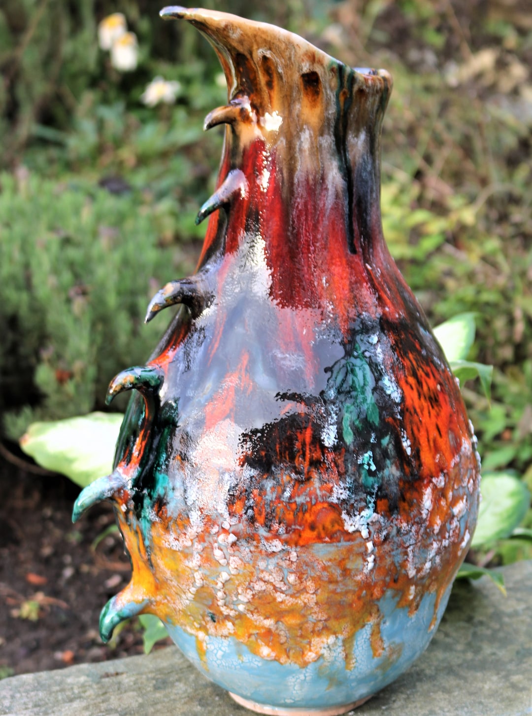 Great Big Hand Made Ceramic Pot With Spikes and a Wobbly Bottom ...