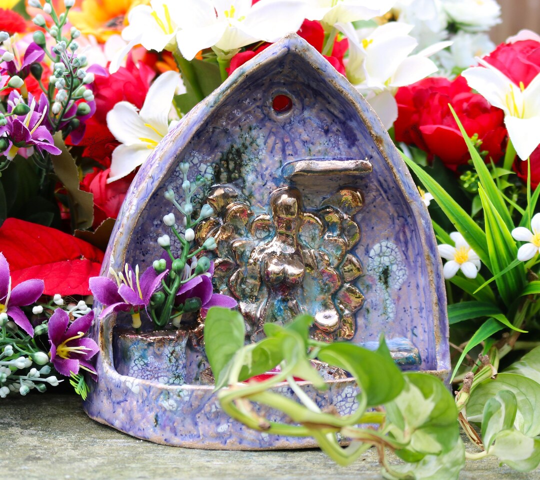 Purple Goddess Shrine, Ceramic Goddess Shrine, Angel Shrine, Goddess ...