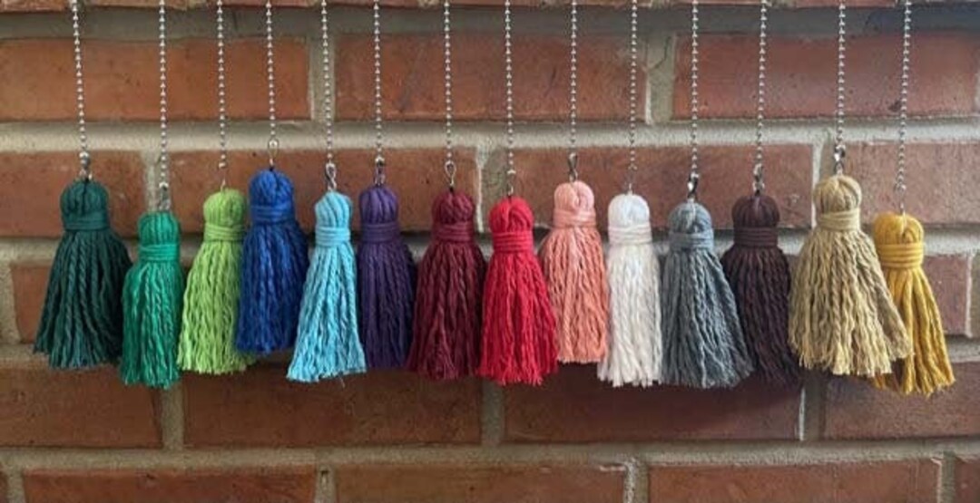 Tassel Ceiling Fan/ Light Pull, Natural Finish Each With 8" of Ball ...